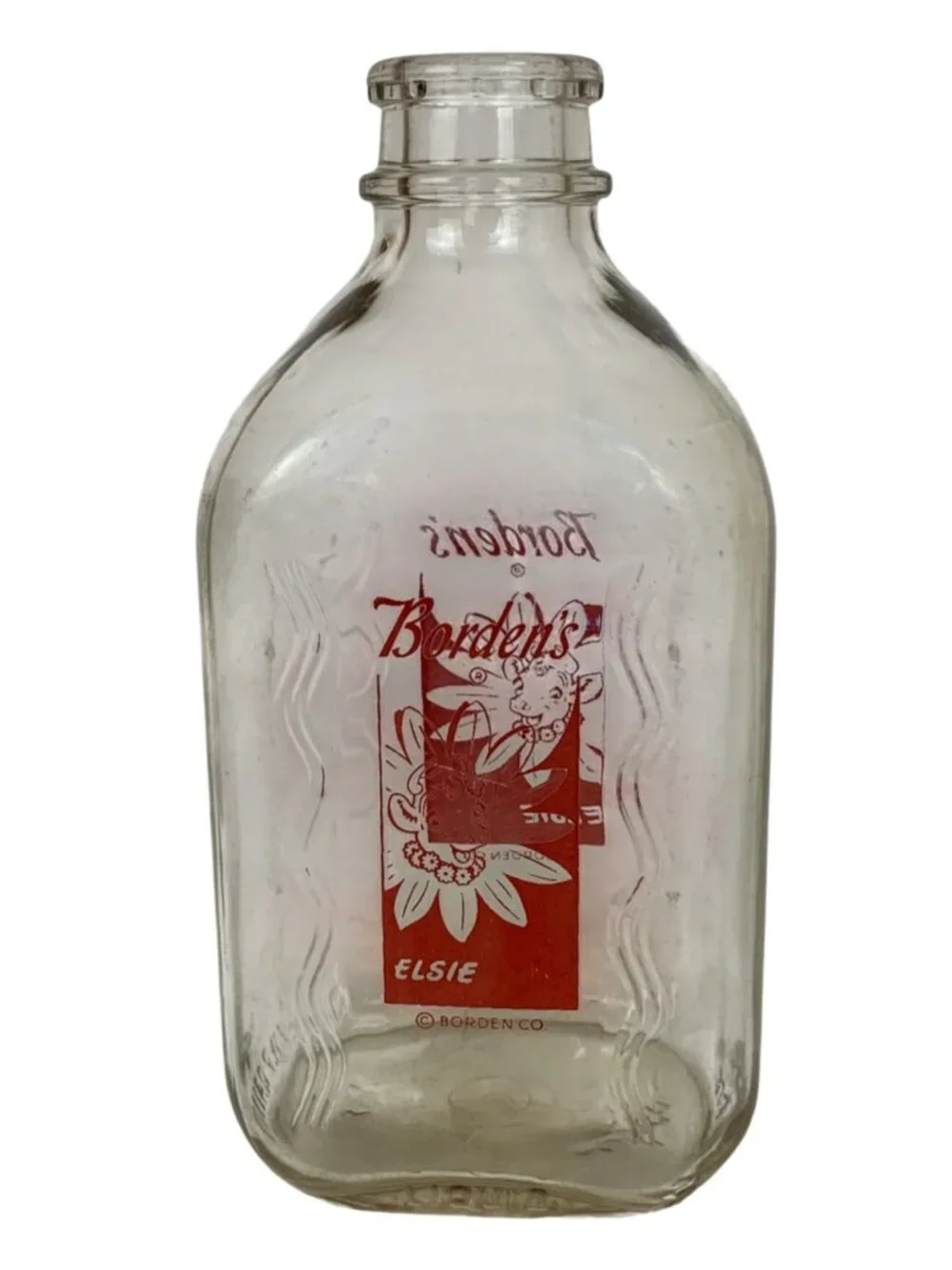 Borden Co. | Dining | Vintage Bordens Elsie Half Gallon Clear Glass ...